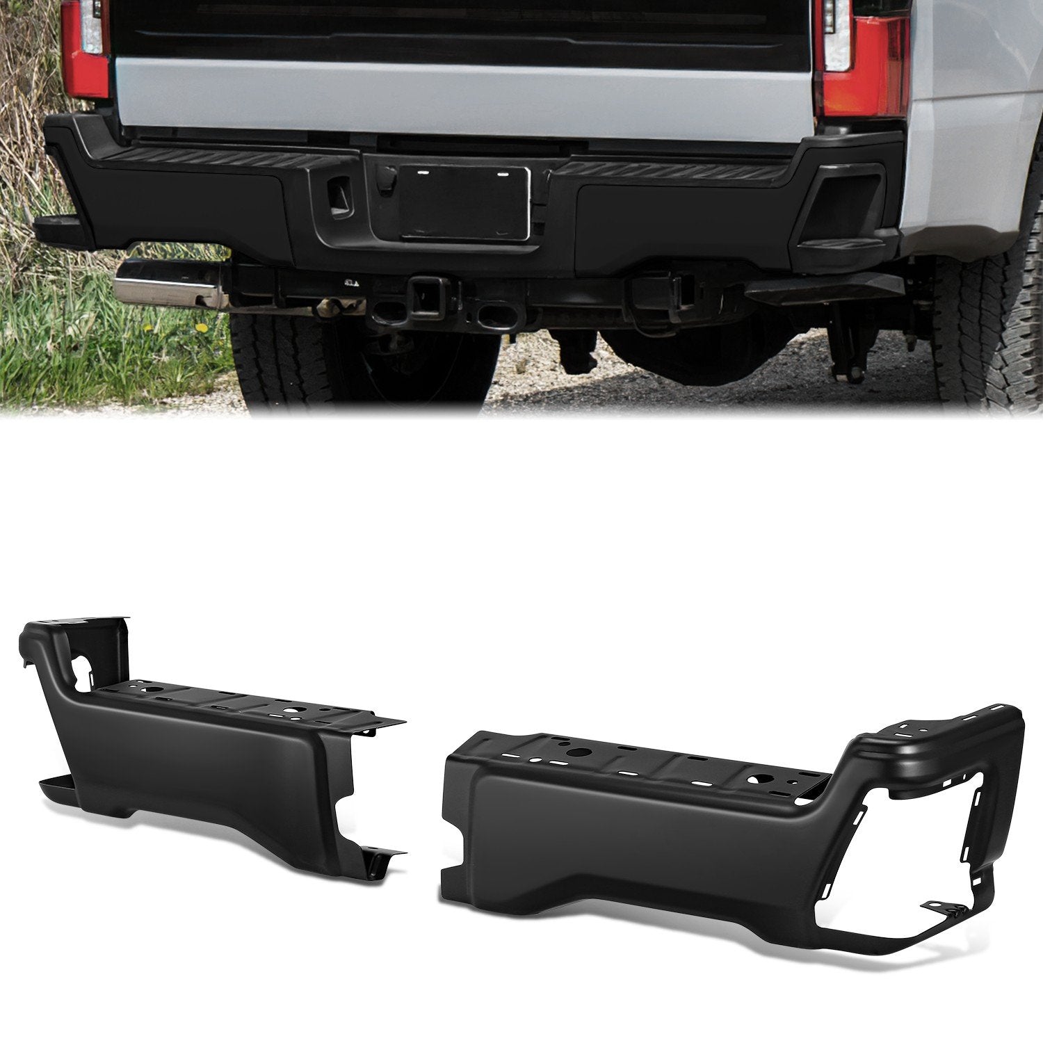 23-25 F250 F350 F450 Super Duty Primered Finish Rear Bumper End Caps ...