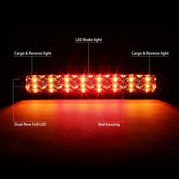 94-02 Dodge Ram 1500 2500 3500 LED 3rd Brake Light+Cargo Lamp - Red Le ...