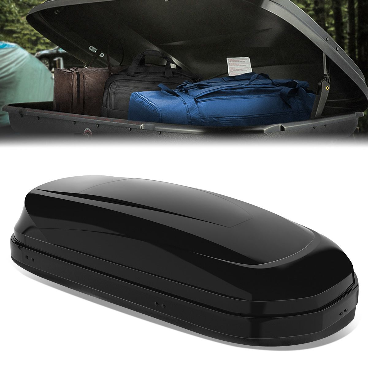 Glossy Roof Cargo Carrier Travel Storage Box with LockFits model w/ Ro ...