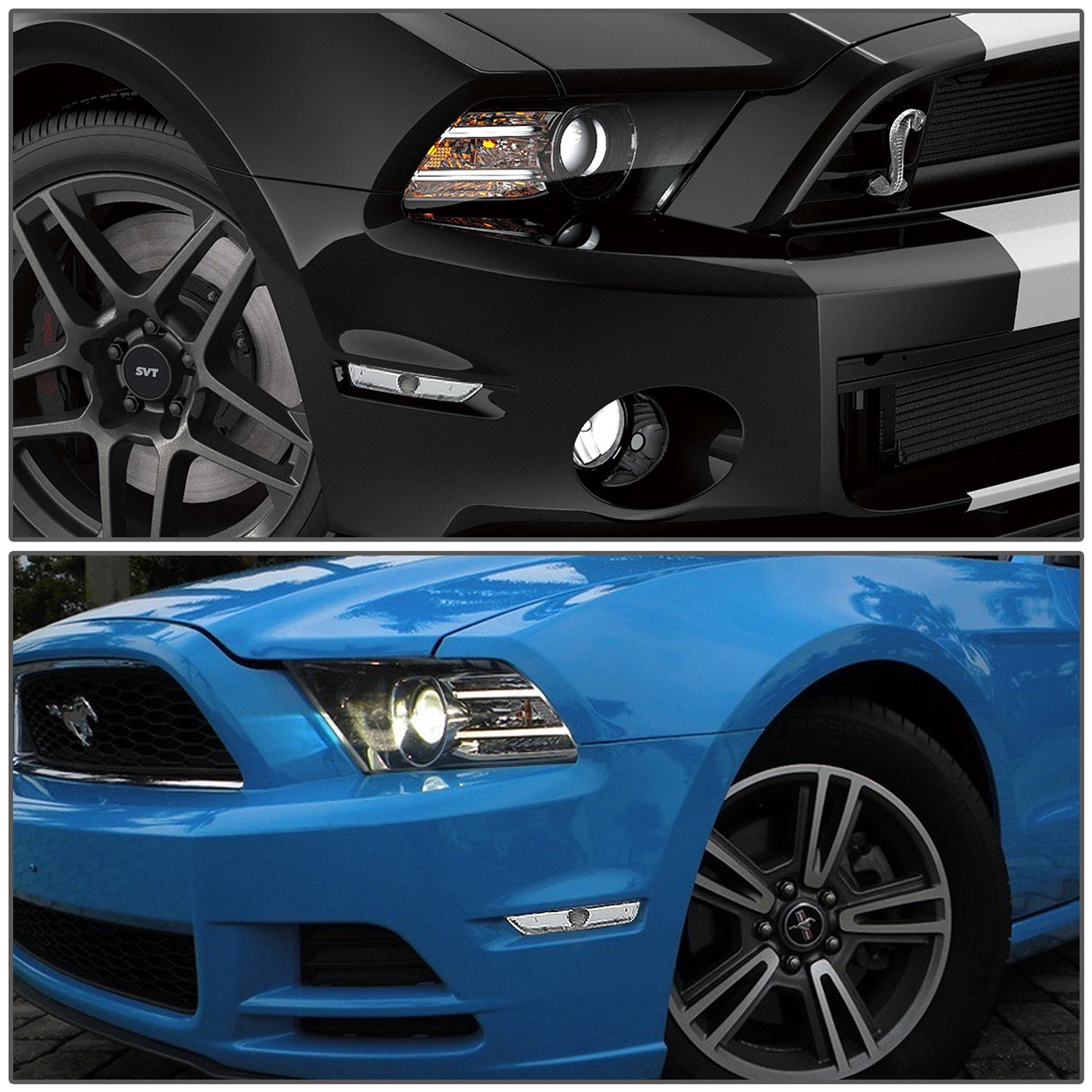 Clear Factory Style Front Bumper Side Marker Lights10-14 Ford Mustang ...