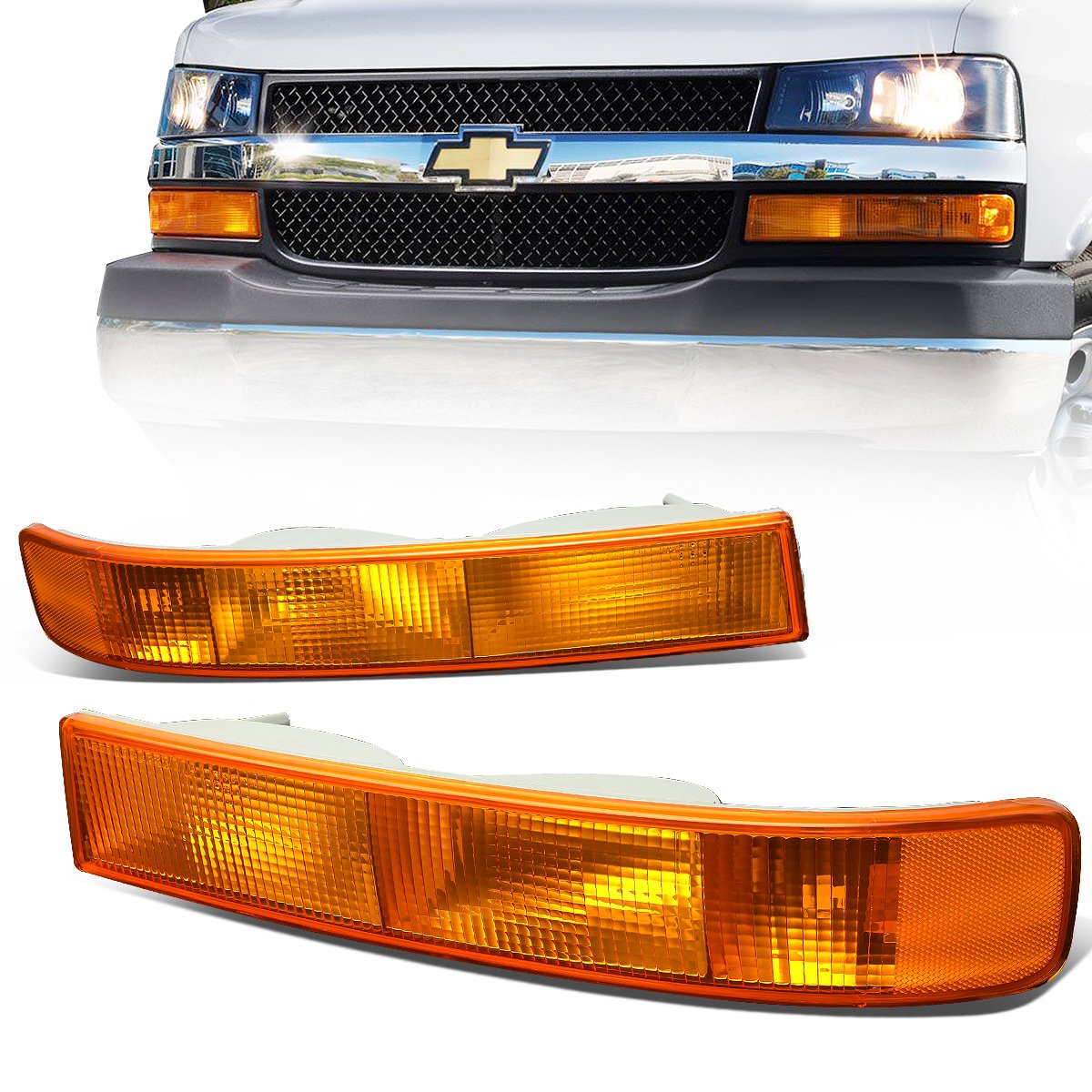 Amber Lens Turn Signal Bumper Lights03-20 Chevy Express Savana 1500-45 ...