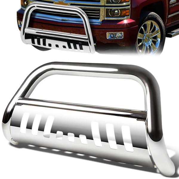 99-07 Chevy Silverado GMC Sierra 1500 Bull Bar w/Skid Plate - Stainles ...