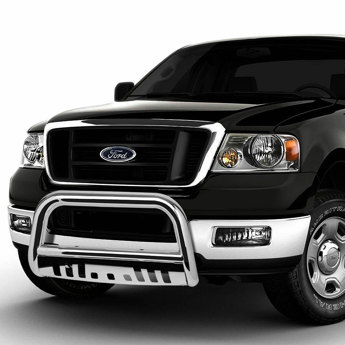 99-07 Ford F250 F350 F450 F550 Super Duty Bull Bar w/Skid Plate - Stai ...