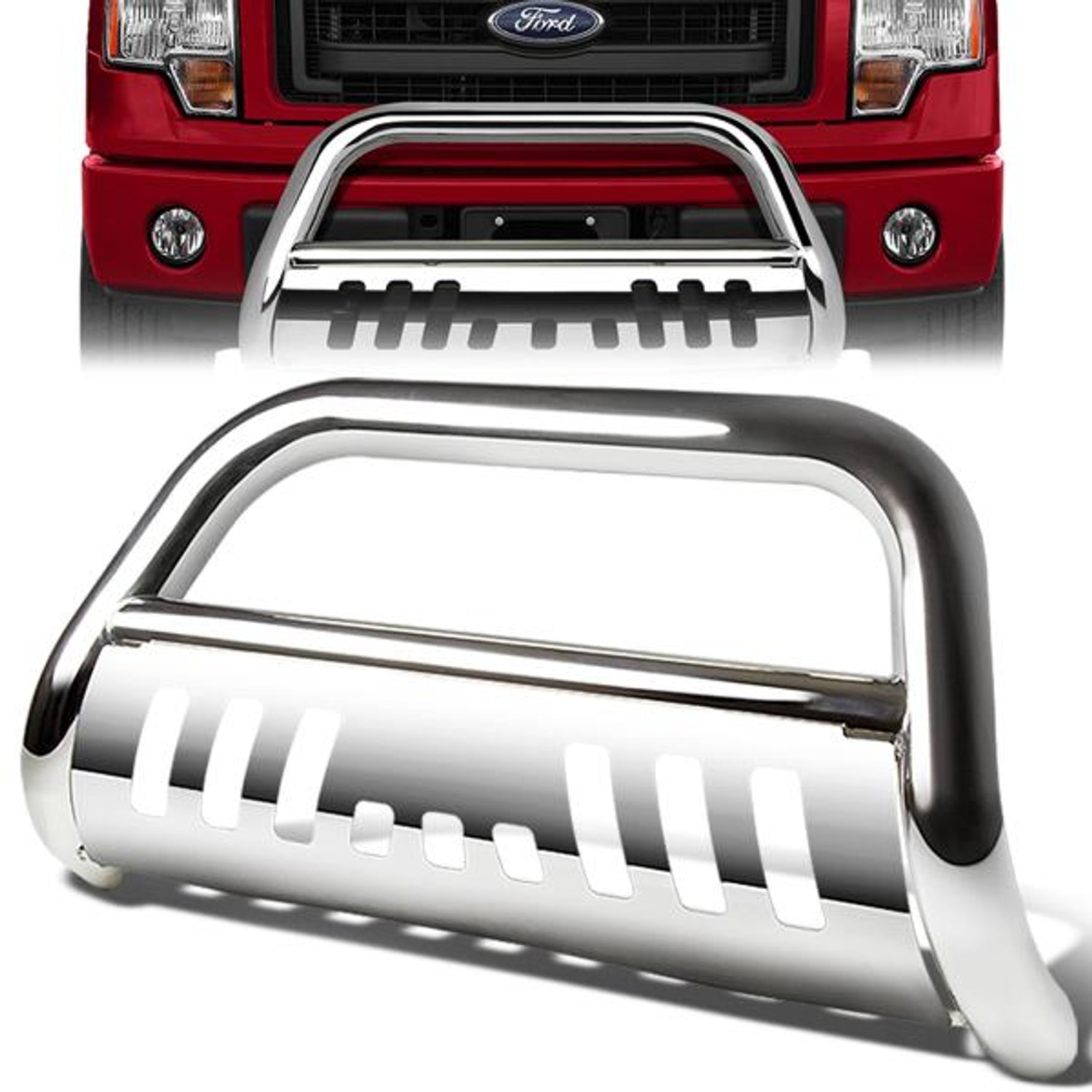 05-07 Ford F250 F350 F450 F550 Super Duty Bull Bar w/Skid Plate - Stai ...