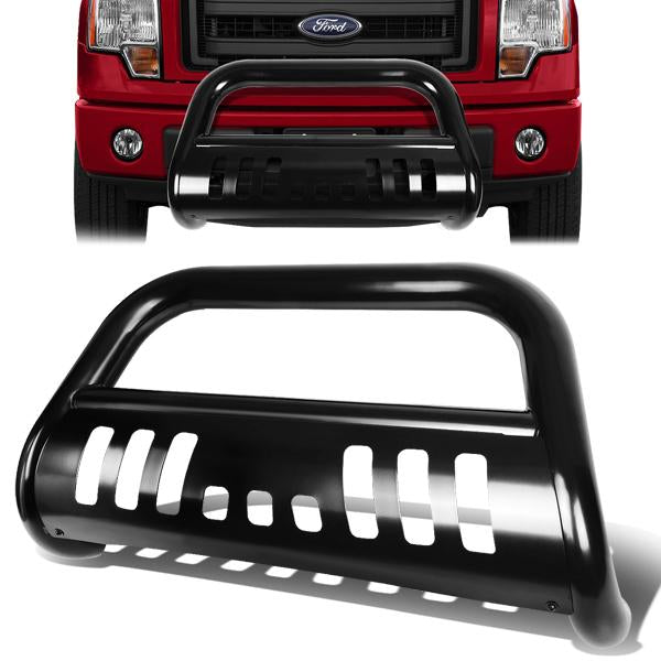 11-16 Ford Explorer Bull Bar w/Skid Plate - Stainless Steel - Black ...