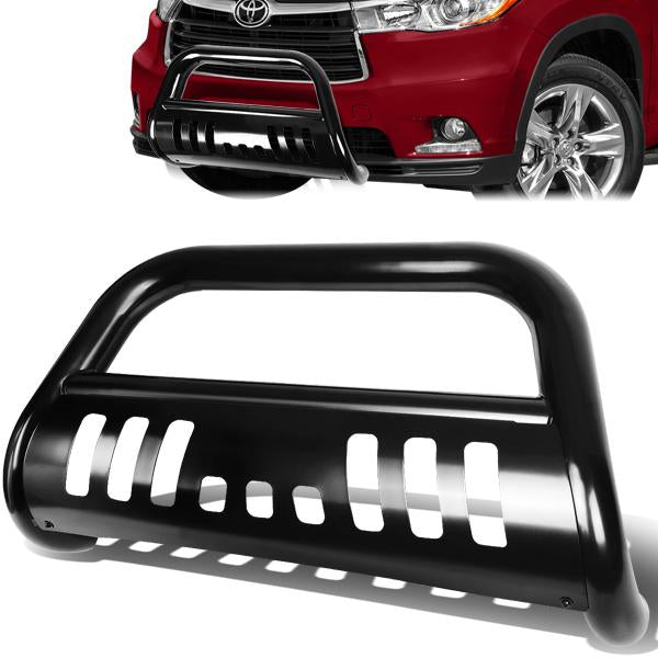 14-16 Toyota Highlander Bull Bar w/Skid Plate - Stainless Steel - Blac ...