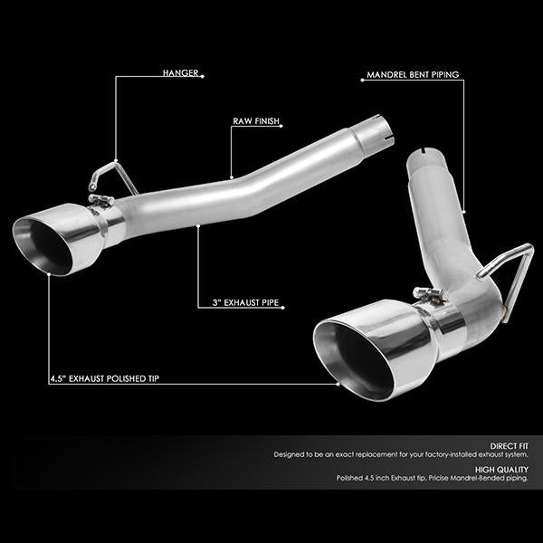 Axle-Back Exhaust w/4.5 in. OD Muffler Tip - Stainless Steel 10-15 Che ...