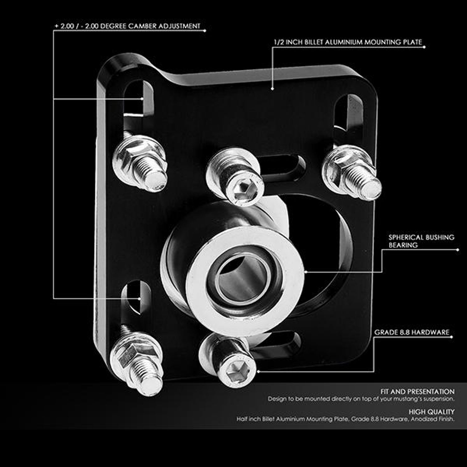94-04 Ford Mustang +/- 2.5 Degree Adjustable Alignment Camber Caster P ...