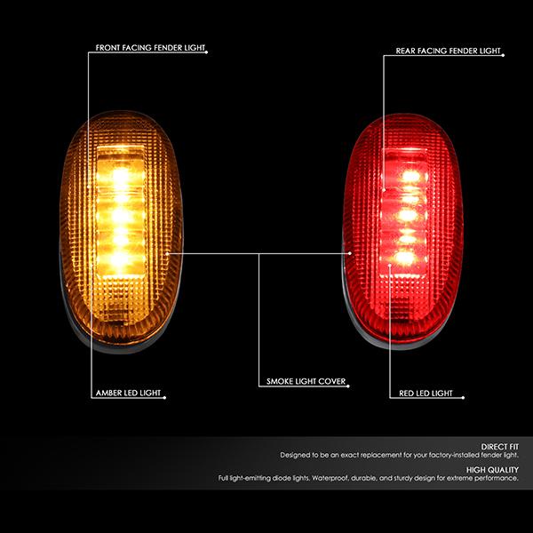 11-18 Ford F350 F450 LED Side Marker Lights Super Duty Dually Fender ...