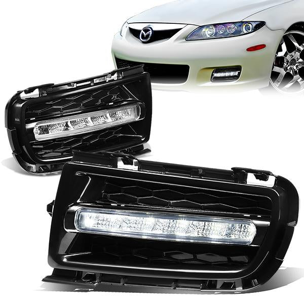 06-08 Mazda 6 LED DRL Fog Lights w/ Wiring Harness – CA Auto Parts