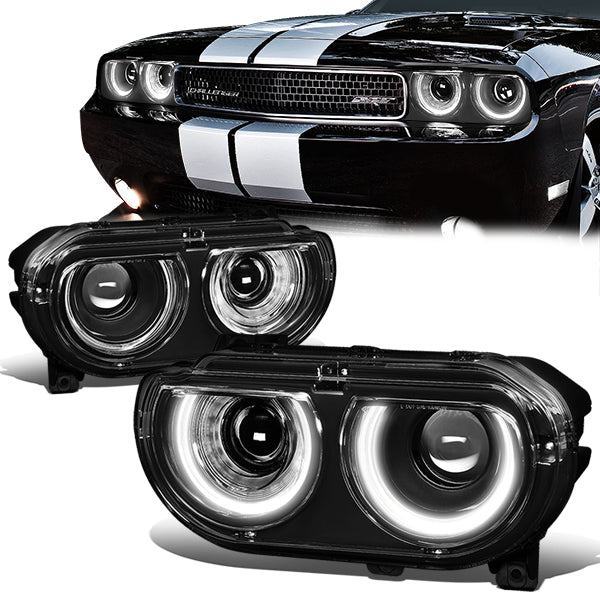 08-14 Dodge Challenger LED DRL Halo Sequential Projector Headlights ...