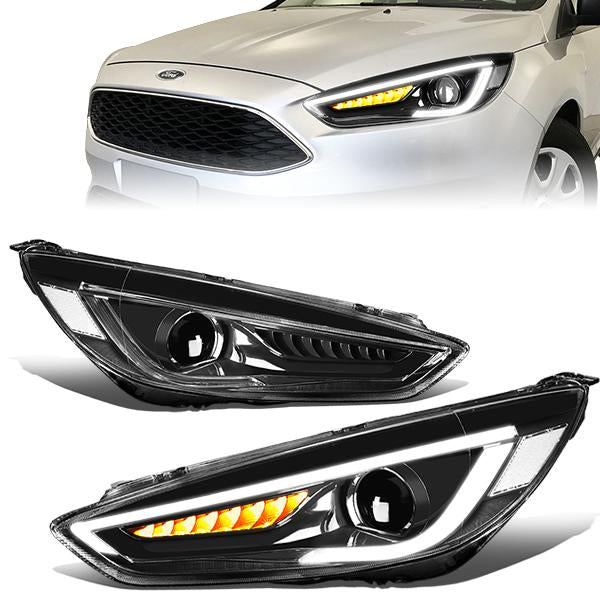 15-18 Ford Focus LED DRL Sequential Projector Headlights – CA Auto Parts