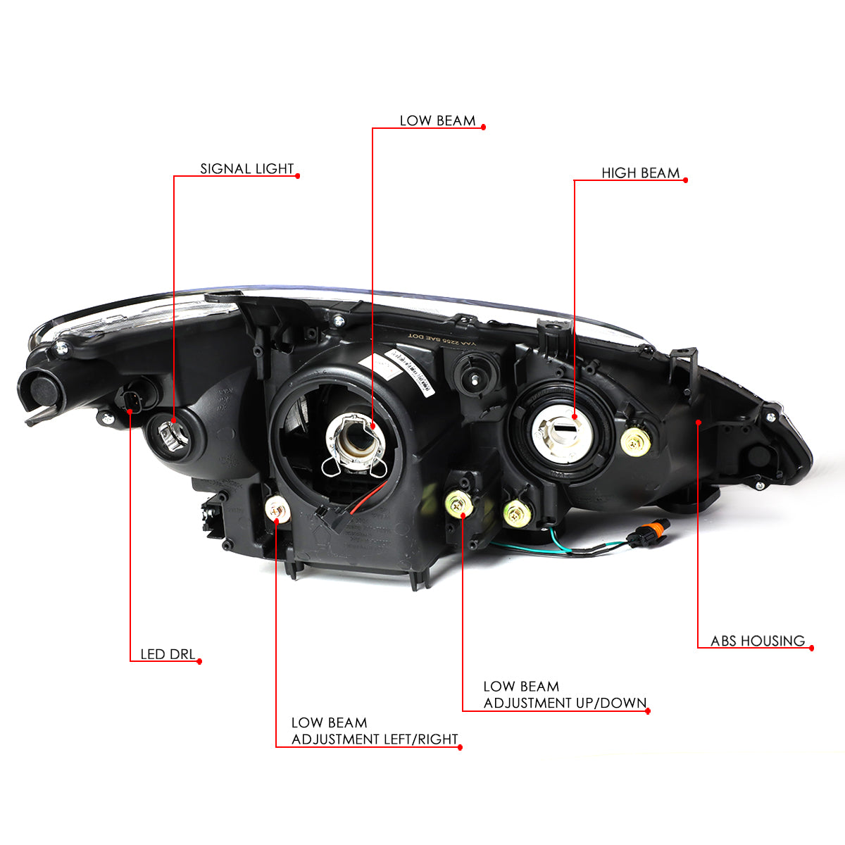 07-12 Lexus ES350 LED DRL Projector Headlights – CA Auto Parts