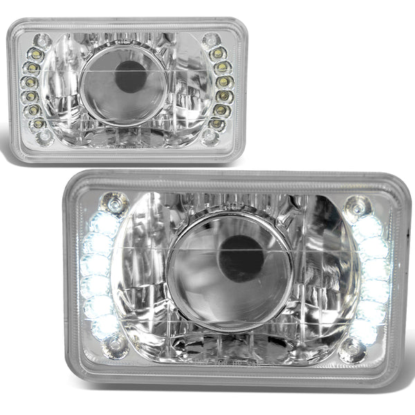 4x6 in. Square LED Halo Projector Headlights - CA Auto Parts
