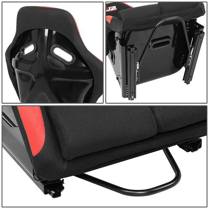 2 Pcs Red Fabric Bucket Racing Seats w/ Mount Brackets & SlidersFi – CA ...