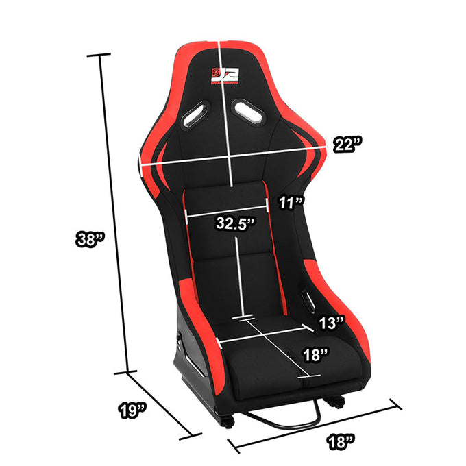 2 Pcs Red Fabric Bucket Racing Seats w/ Mount Brackets & SlidersFi – CA ...