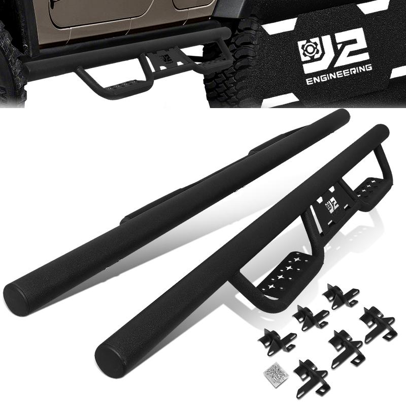J2 Engineering 3 in. Round Drop Step Bar Running Boards 07-17 Jeep ...