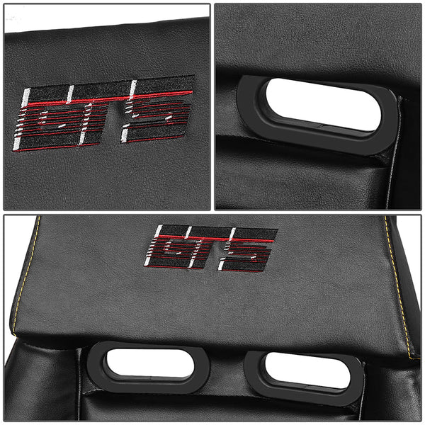 Vegan Leather Fixed Back Racing Bucket Seat - PRI-100BK-ARCADE - CA ...