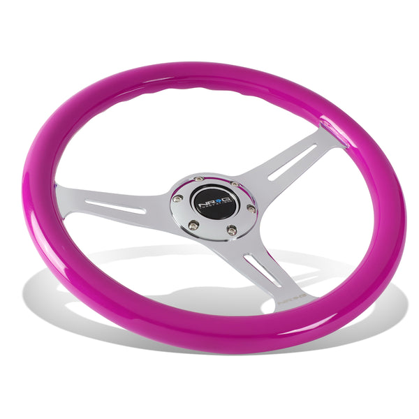 350mm 2 in. Deep Dish Purple Colored Wood Grip Steering Wheel - ST-015 ...