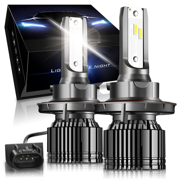 Pair 9008 H13 LED Light Bulbs Conversion Kit w/FanUniversal - CA Auto Parts