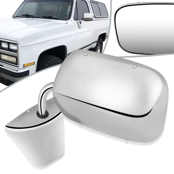 Chrome Manual Side View Mirror (Left) 73-86 Chevy GMC C10 C/K Pickup/S ...