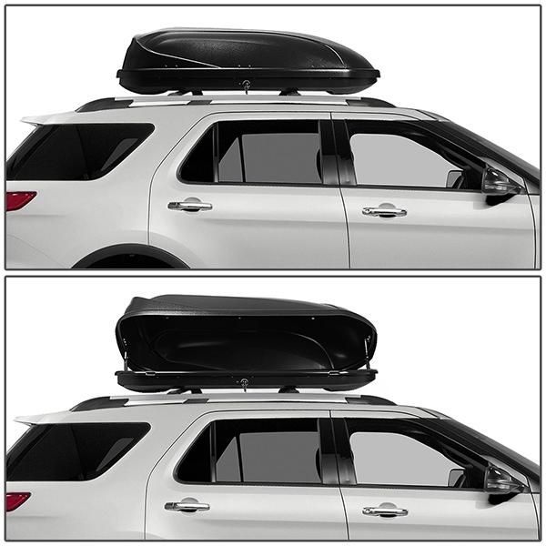 Black Aluminum Roof Rack Cross Bar Lockable Cargo Box16-18 Ford Explor ...