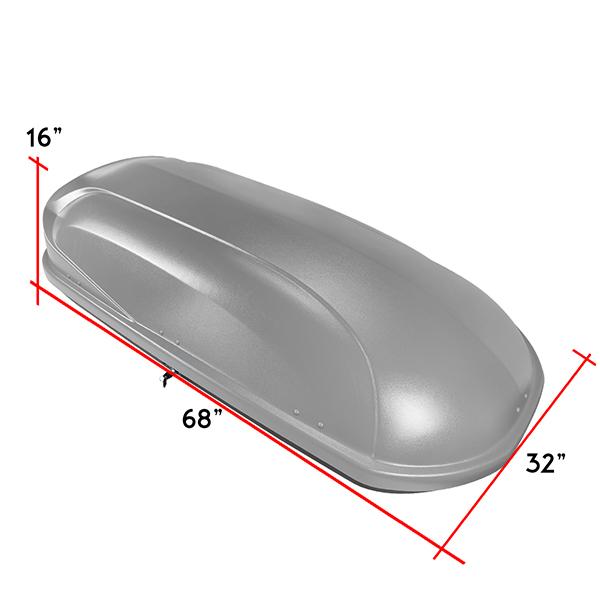 Grey Aluminum Roof Rack Cross Bar Lockable Cargo Box16-18 Ford Explore ...