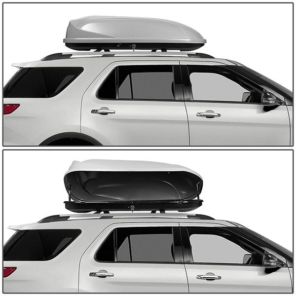 Grey Aluminum Roof Rack Cross Bar Lockable Cargo Box16-18 Ford Explore ...