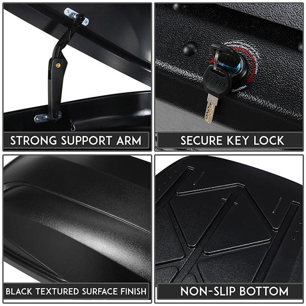 Black Aluminum Roof Rack Cross Bar Lockable Roof Cargo Box Fits model ...
