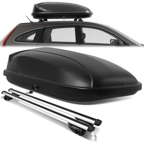 Black Aluminum Roof Rack Cross Bar Lockable Roof Cargo Box Fits model ...