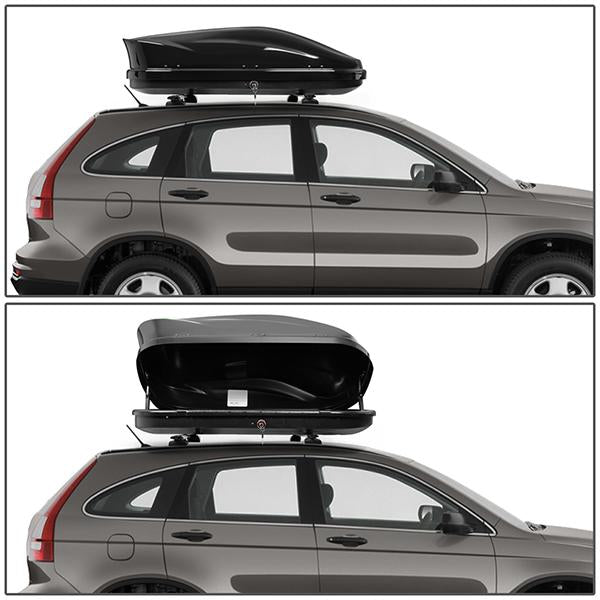 Black Aluminum Cross Bar Roof Cargo Storage BoxFits model w/ Roof Rail ...