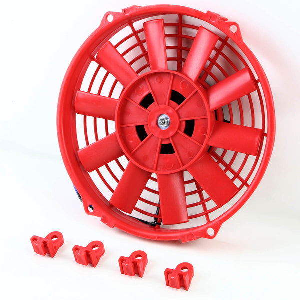 Pair Universal 9 in. Radiator Cooling Fan + Mounting Kit - CA Auto Parts