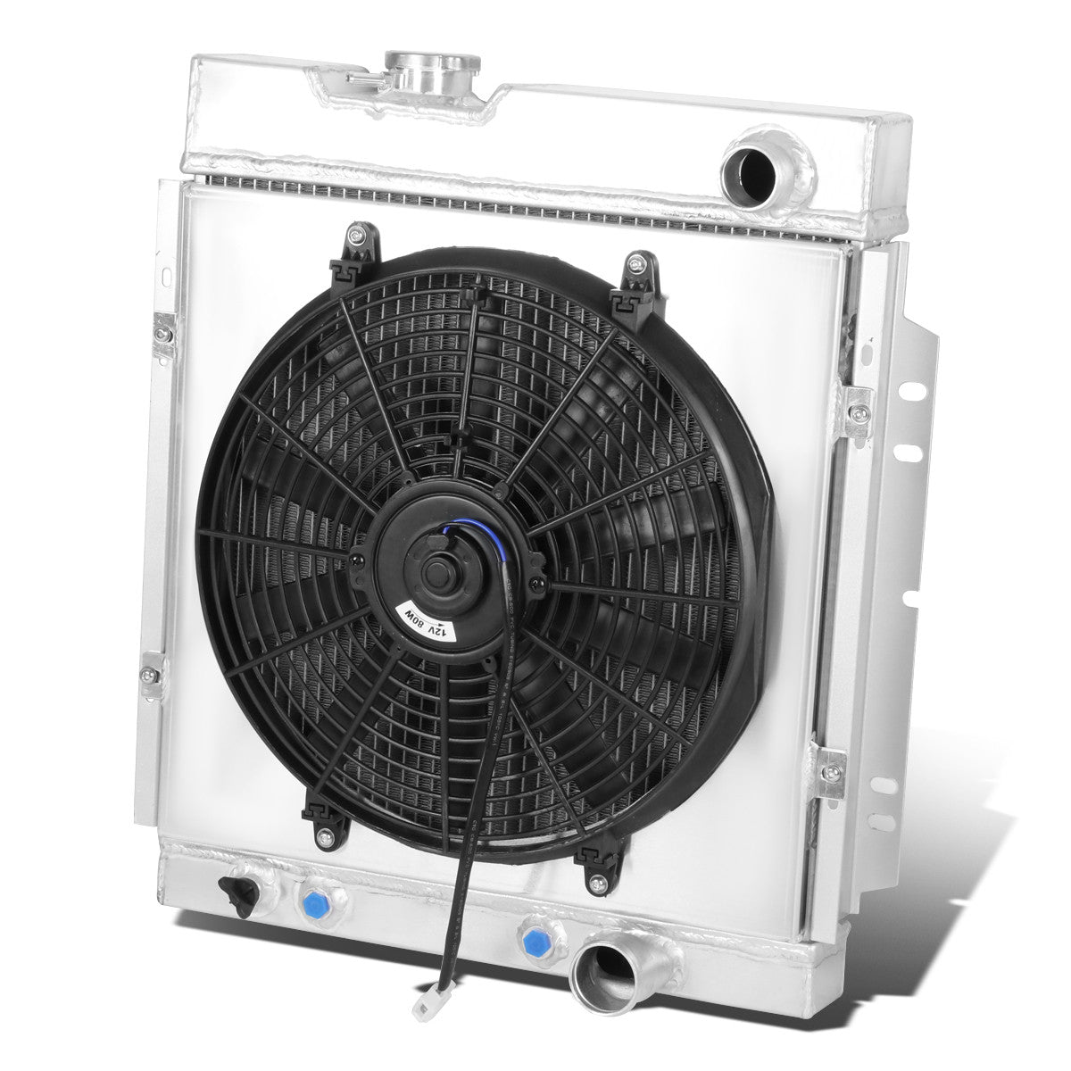 63-64 Ford Falcon Mercury Comet 3-Rows Full Aluminum Radiator+Fan Shro ...