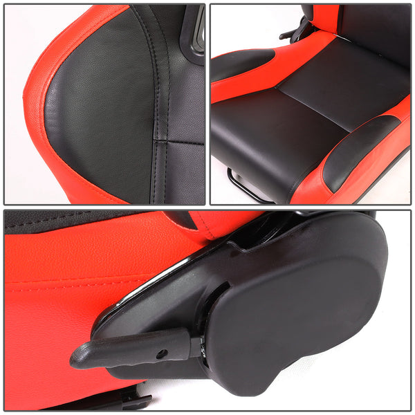 Racing Seats - Reclinable - Type-R - PVC Leather - Pair - CA Auto Parts