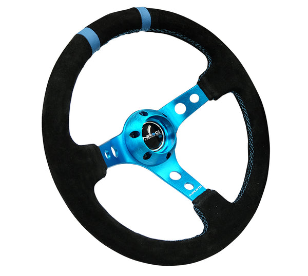 350mm 3 in. Deep Dish Suede Grip Steering WheelUniversal - CA Auto Parts