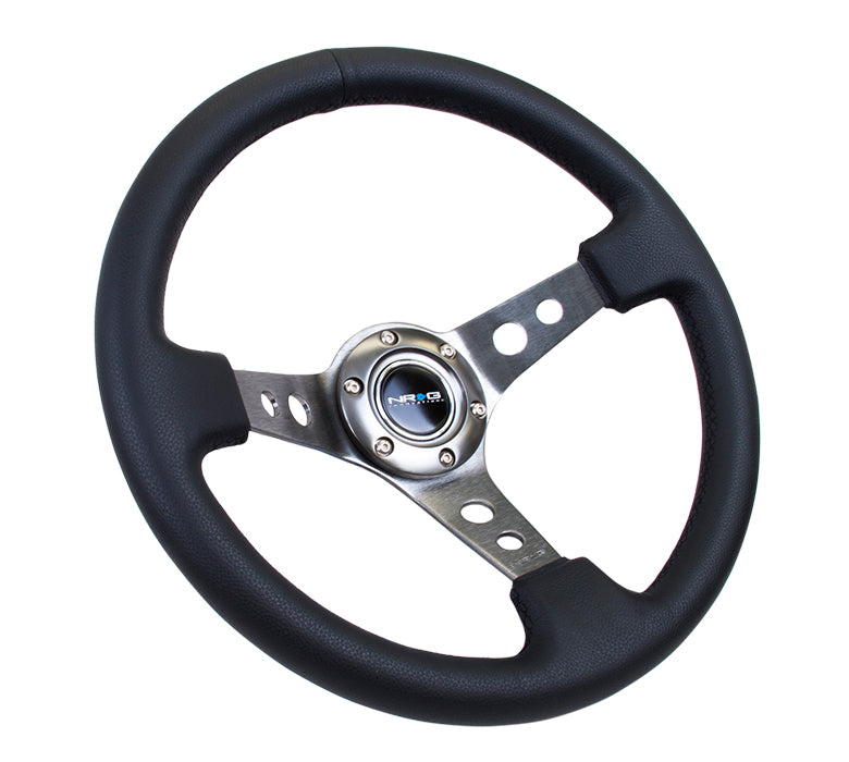 350mm 3 in. Deep Dish Leather Grip Steering WheelUniversal – CA Auto Parts