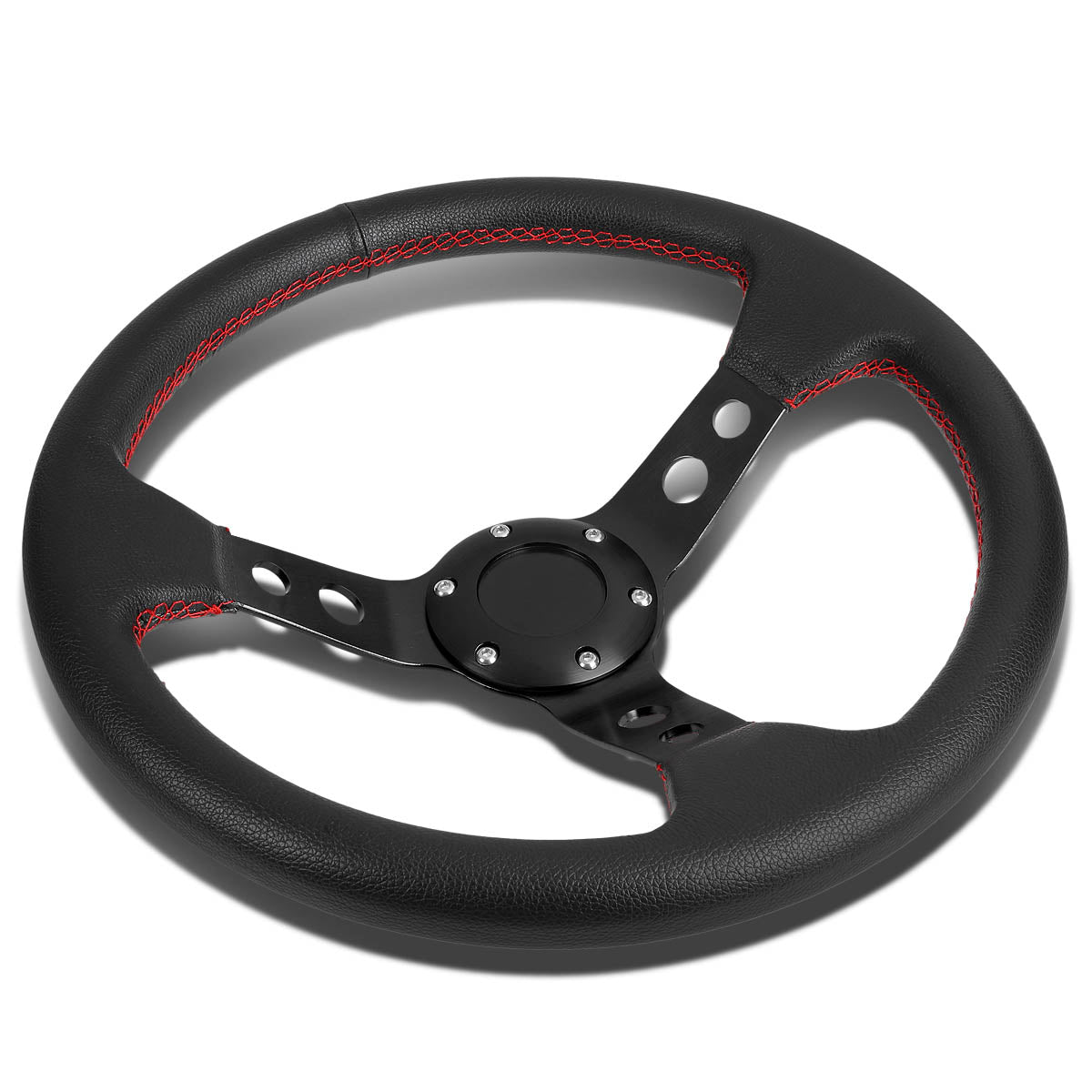 345mm Aluminum 3 in. D Leather Grip Steering WheelUniversal – CA Auto Parts
