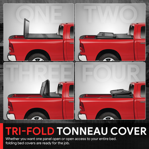 5 ft. Short Bed Tri-Fold Hard Tonneau Cover 19-24 Ford Ranger - CA Auto ...