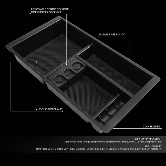Console Organizer Insert Tray w/Silicone Mats14-18 Chevy/GMC Silverado ...